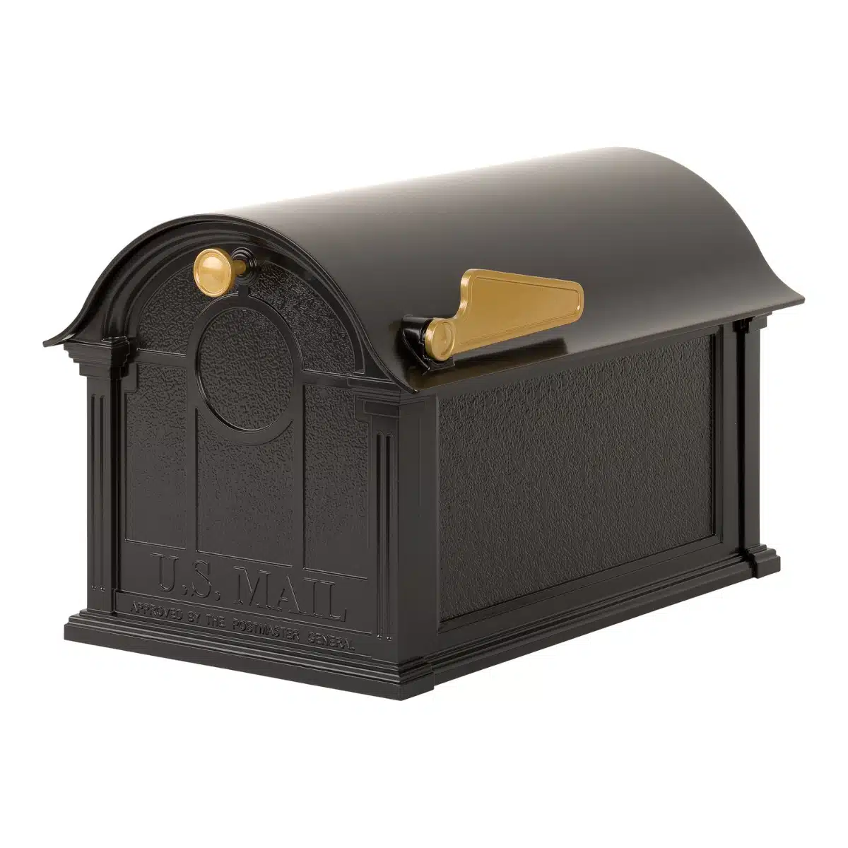 Balmoral Quad Mailbox Set with Ball Finials & Personalized Medallions